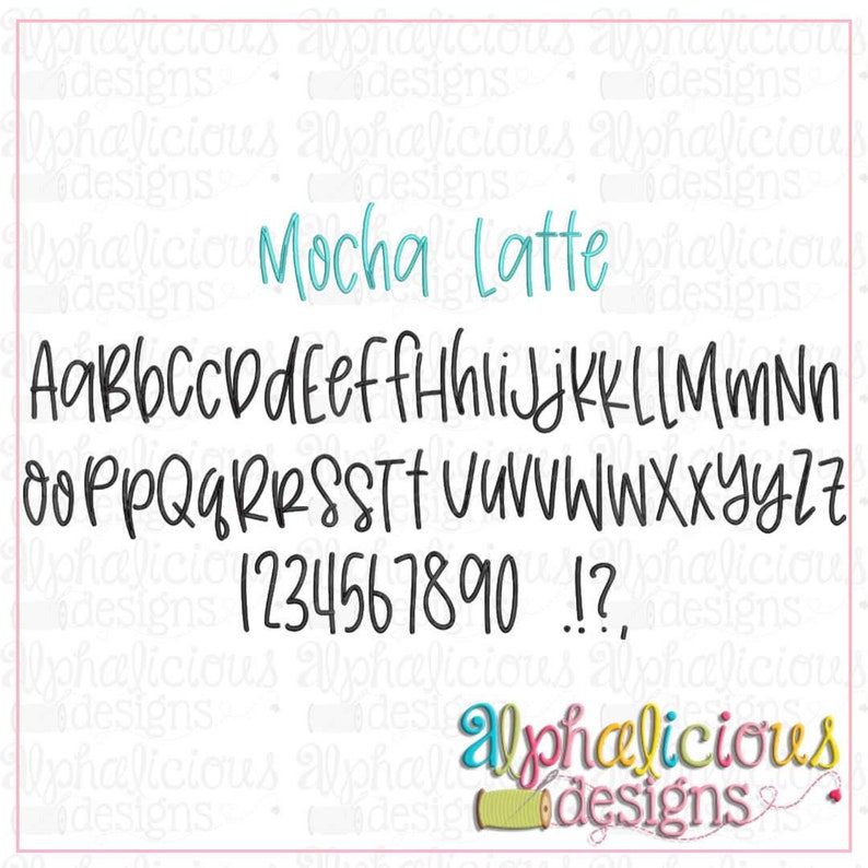 Mocha Latte Embroidery Font - Etsy
