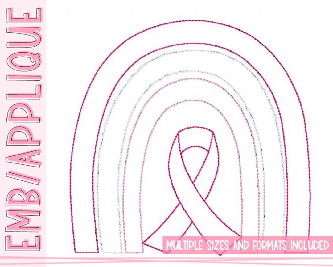 Awareness Rainbow Triple Bean Cancer Awareness Applique Designs ...