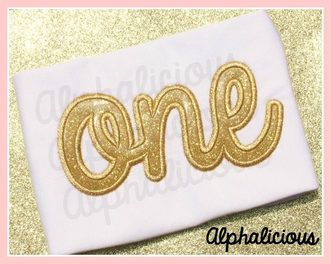 ONE- Cursive Applique Font/design - Etsy
