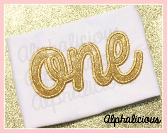 ONE Cursive Applique Font/design - Etsy