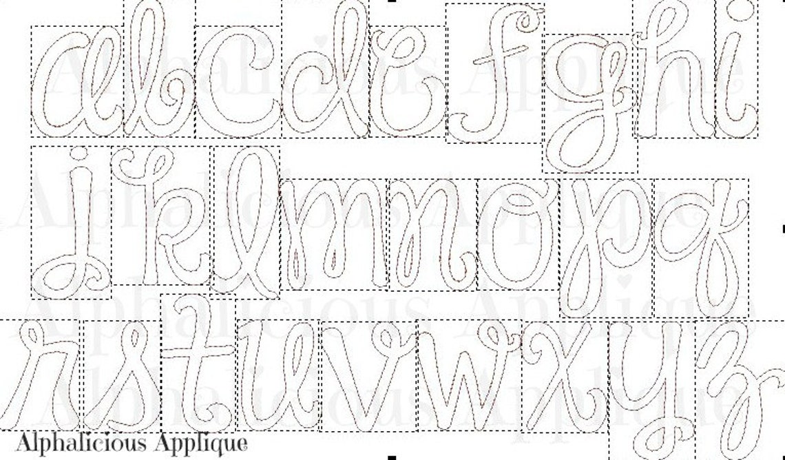 Happy Day Cursive Applique Font- Lowercase - Etsy