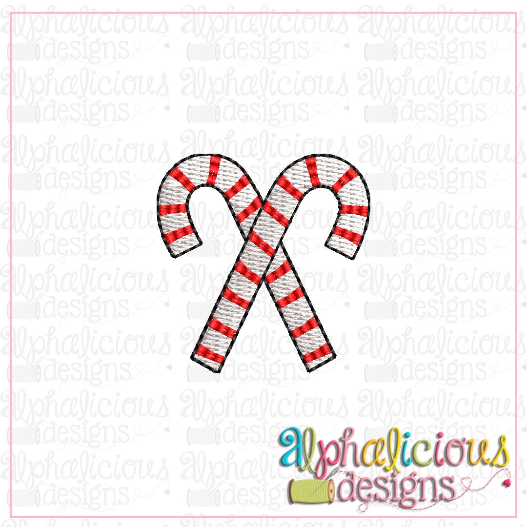 Candy Cane - MINI Fill Embroidery Design - Etsy