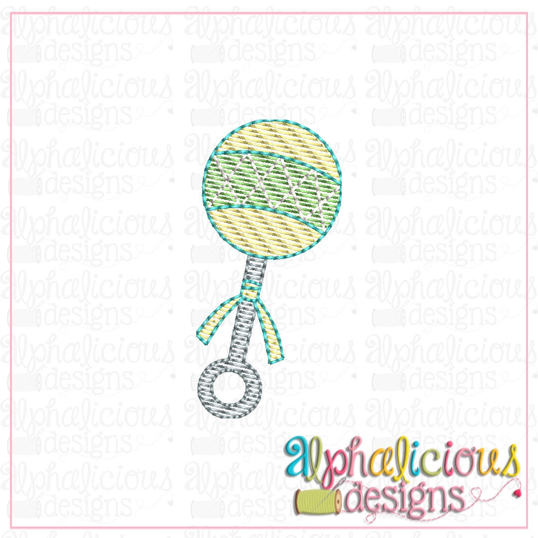 Baby Rattle - MINI Sketch Embroidery Design - Etsy