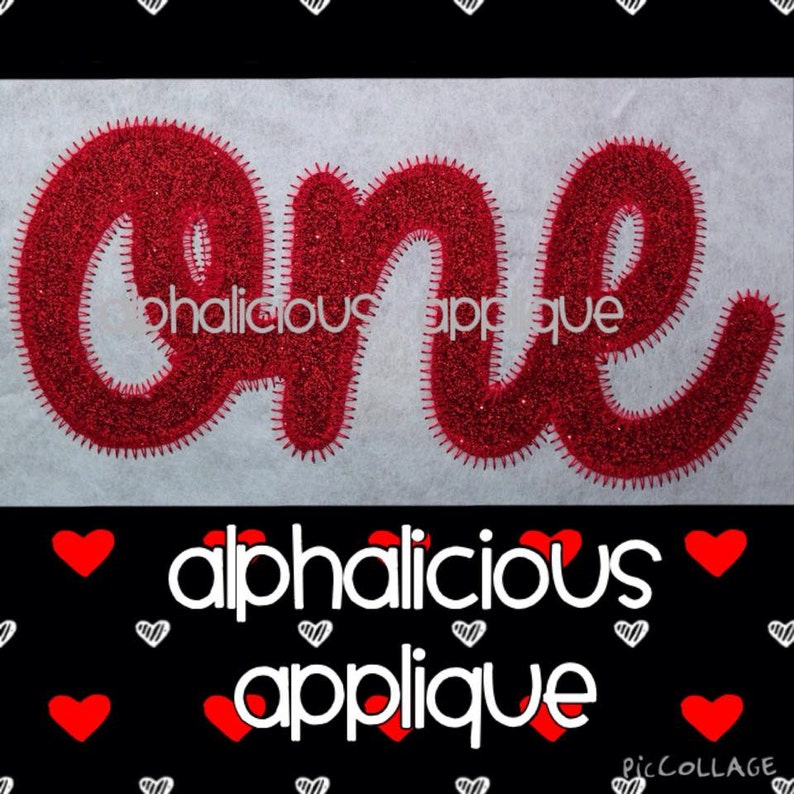 ONE Cursive Applique Font/design - Etsy