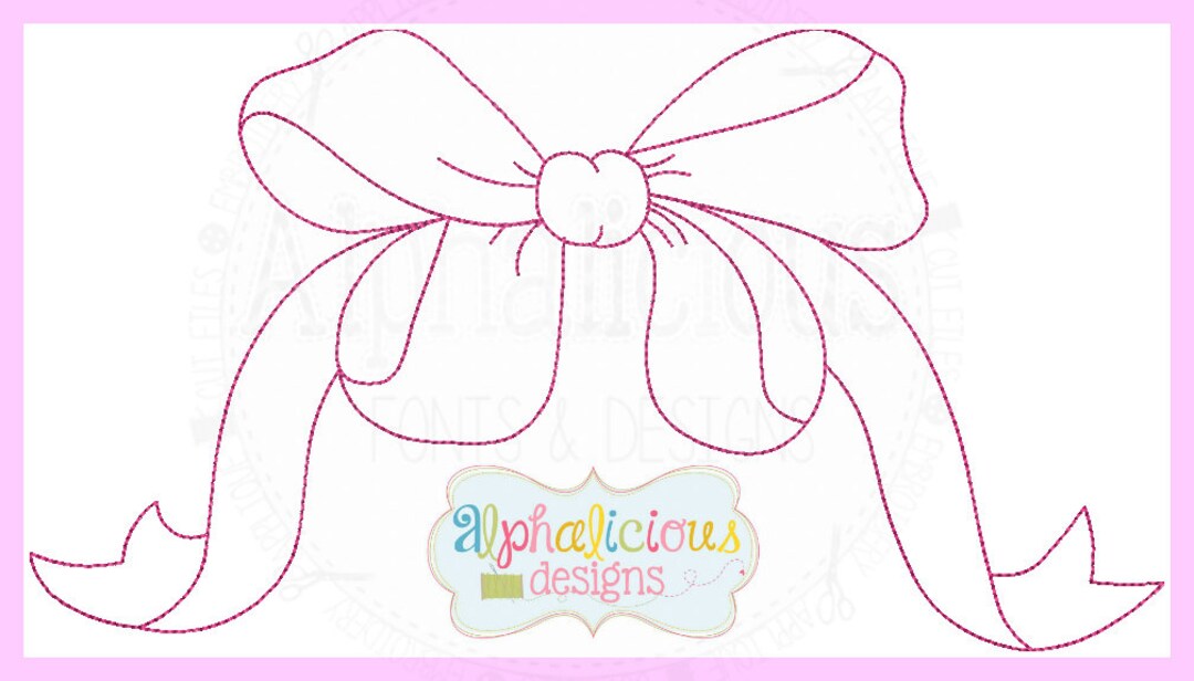 Vintage Bow Topper Design- Digitized Embroidery Design - Etsy