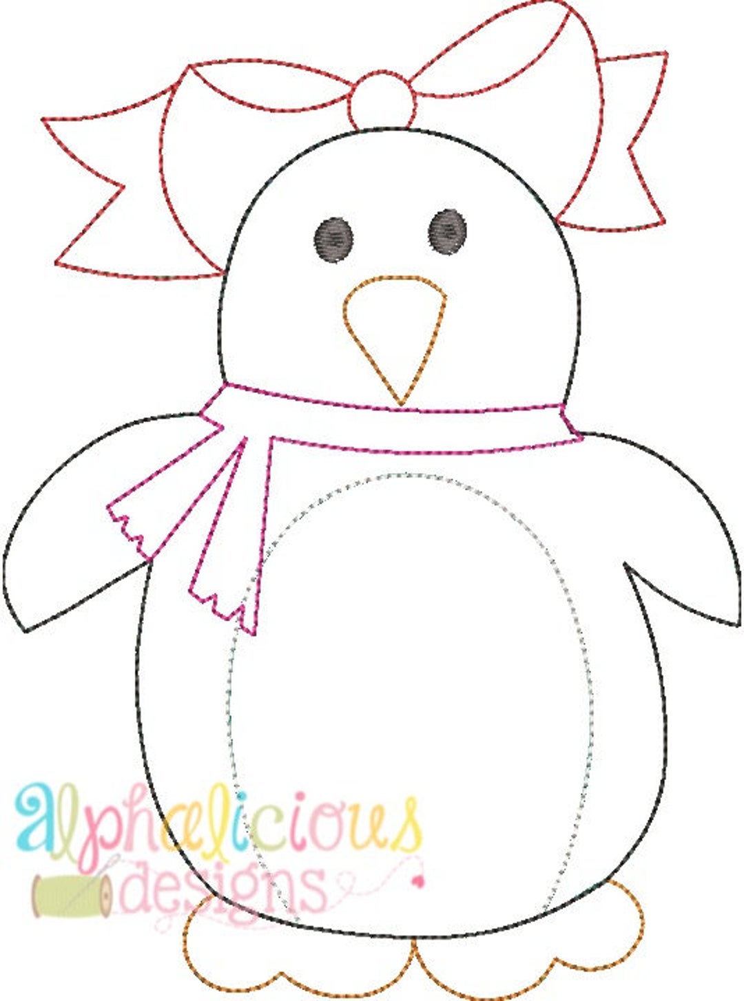 Winter Penguin Girl Applique Design-triple Bean - Etsy