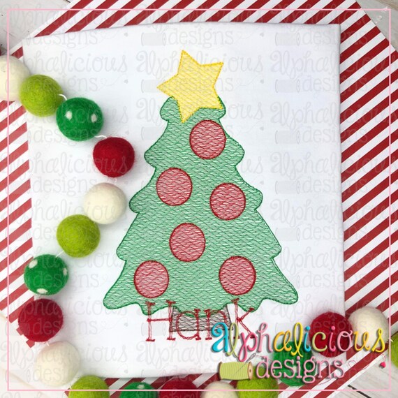 Polka Dot Tree Sketch Embroidery Design Instant Download - Etsy