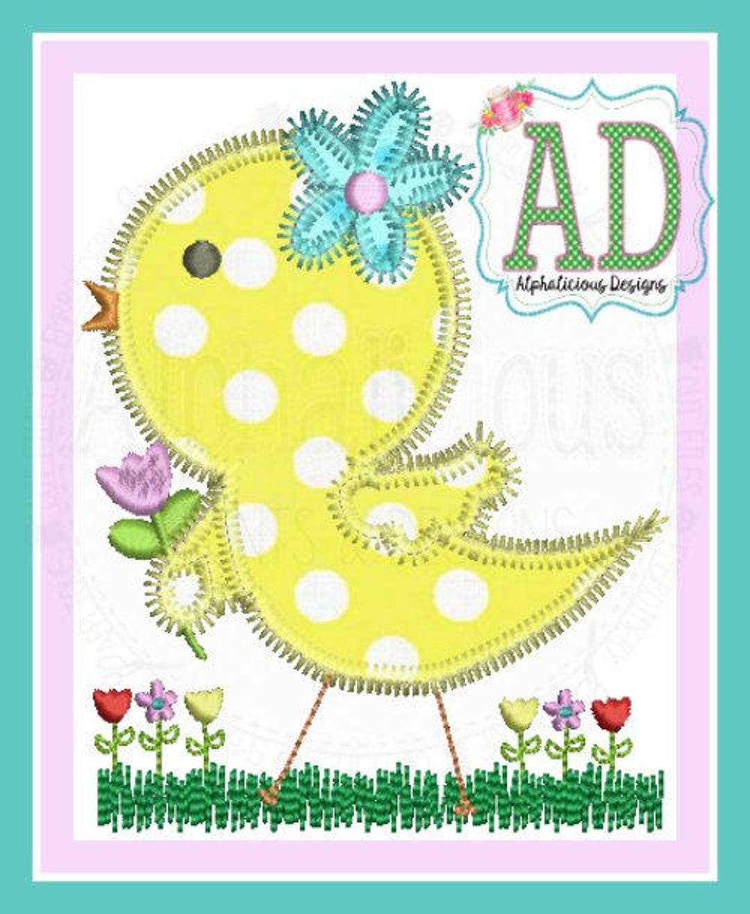 Spring Chick Applique Design Easter Spring-digitized Design Embroidery ...