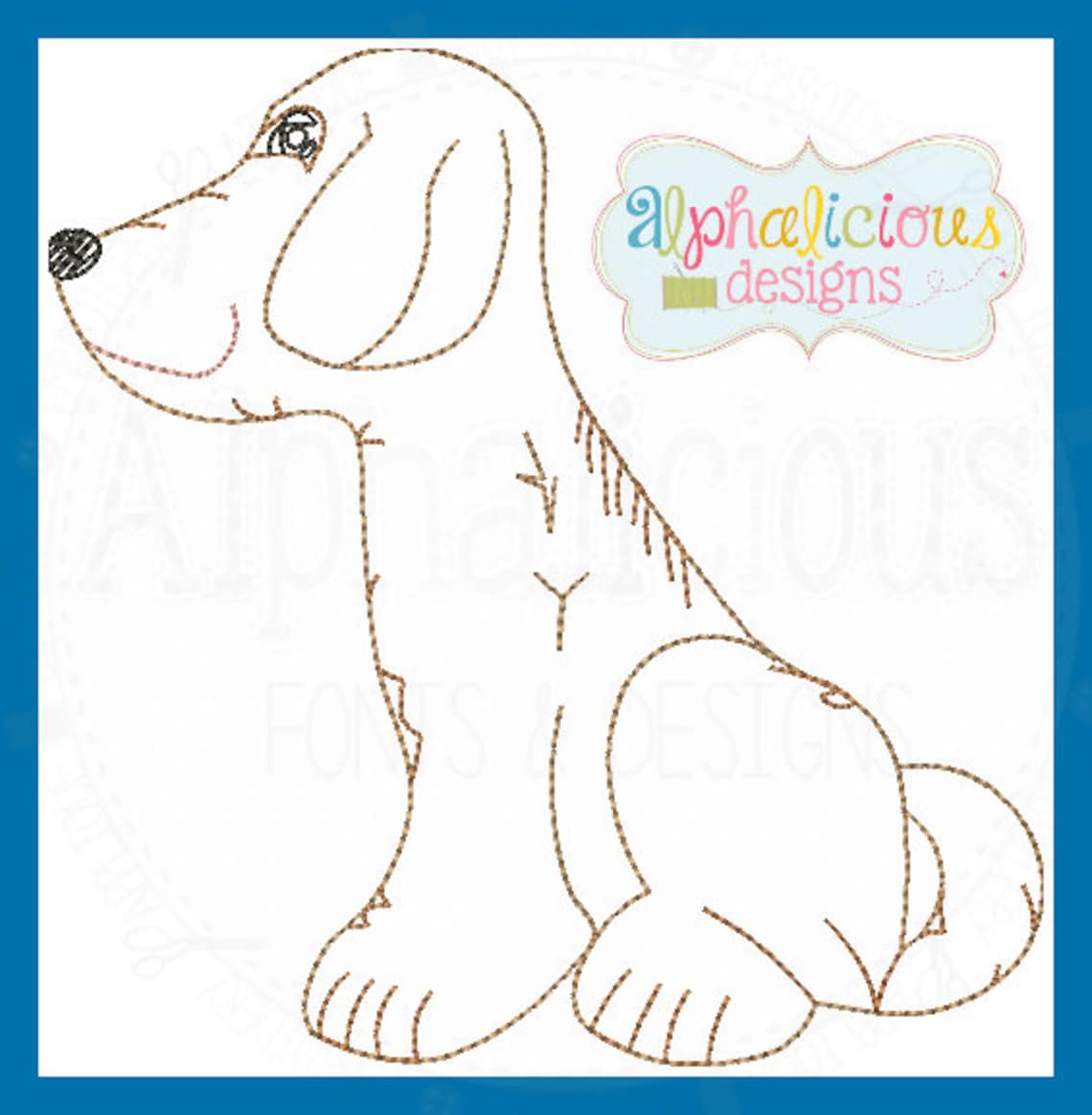 Vintage Pup Design-all SIZES Triple Vintage-dog Digitized - Etsy