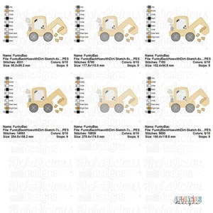 Funky Backhoe With Dirt - Sketch - Embroidery Design - Quick Stitch ...