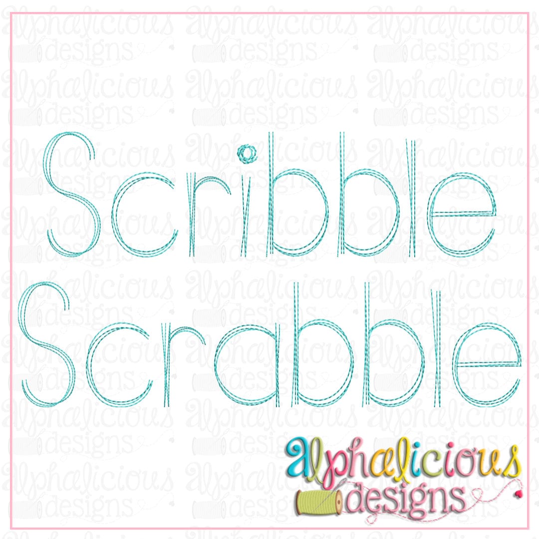 Scribble Scrabble Embroidery Font Alphabet Set A Z - Etsy