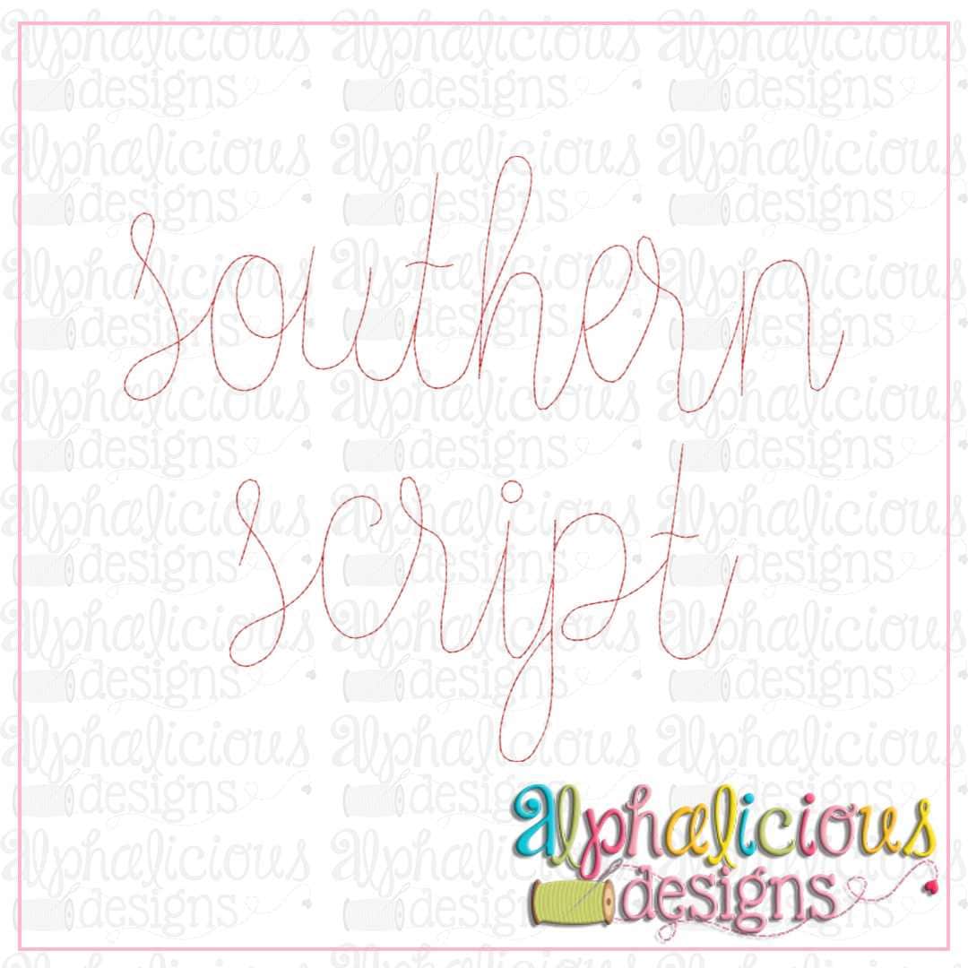 Southern Script Embroidery Font - Etsy