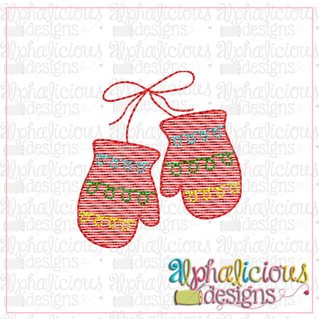 Mittens MINI Sketch Embroidery Design | Etsy