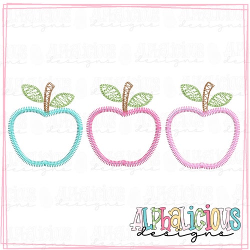 Apple Quick Stitch Embroidery Design Apple Sketch Filled - Etsy