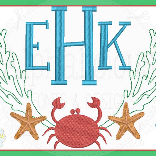 Elegant Seashell Monogram Frame Ocean-beach-sea Life - Etsy