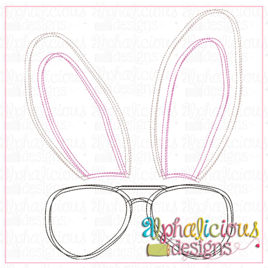 Rabbit Scribble Embroidery Design: Easter Spring Design (instant ...