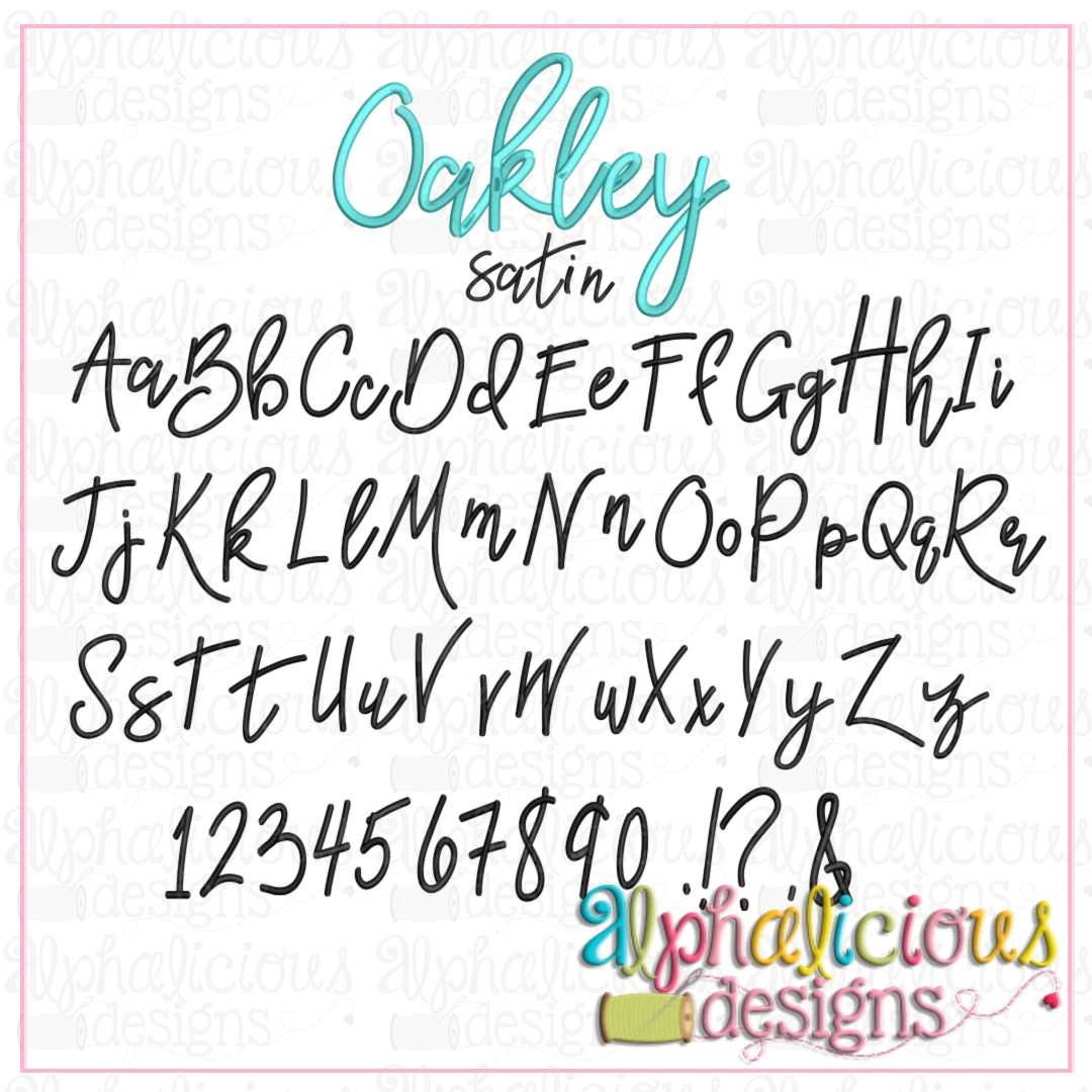 Oakley Embroidery Font - Etsy