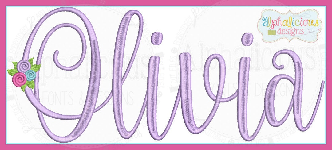 Olivia Stickschrift Cursive Stickschrift Digitalisierte Stickschrift ...