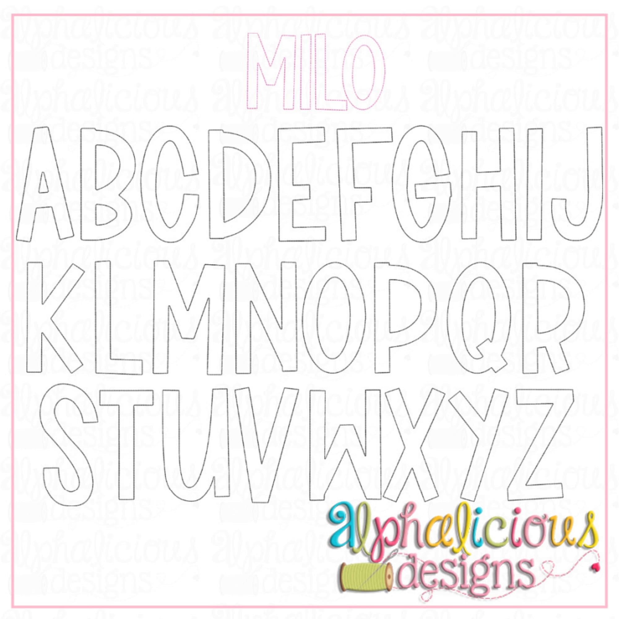 Milo Applique Font Triple Bean - Etsy
