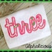 THREE- Cursive Applique Font/design - Etsy
