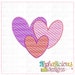 Triple Hearts MINI Sketch Embroidery Design - Etsy