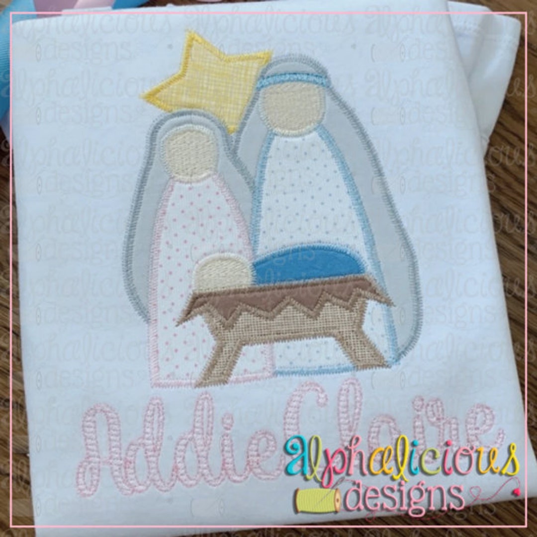 Simple Nativity - Zig Zag Embroidery Designs - Christmas Applique ...
