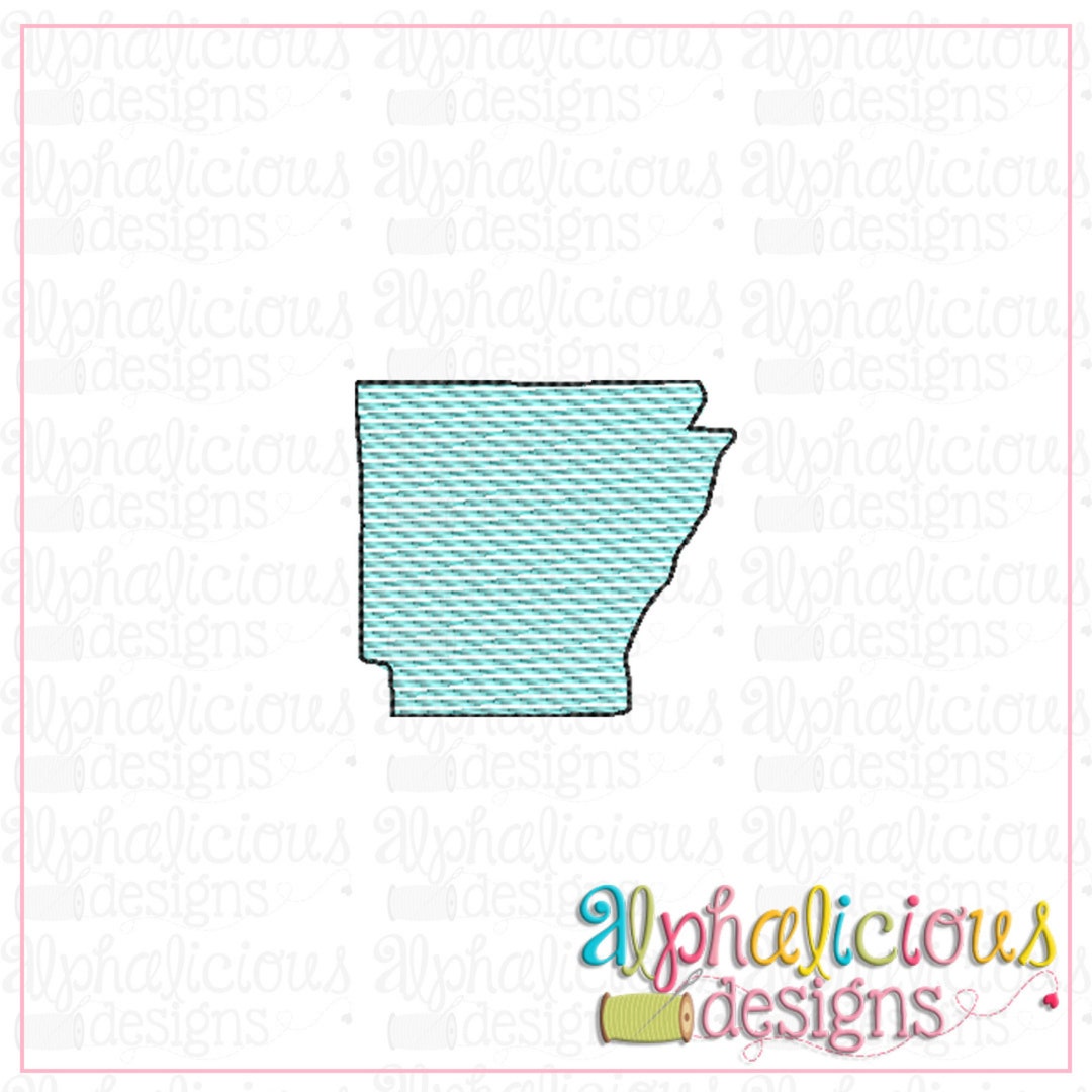 Arkansas - MINI - Sketch - Embroidery Design - State Design - 3 Sizes ...