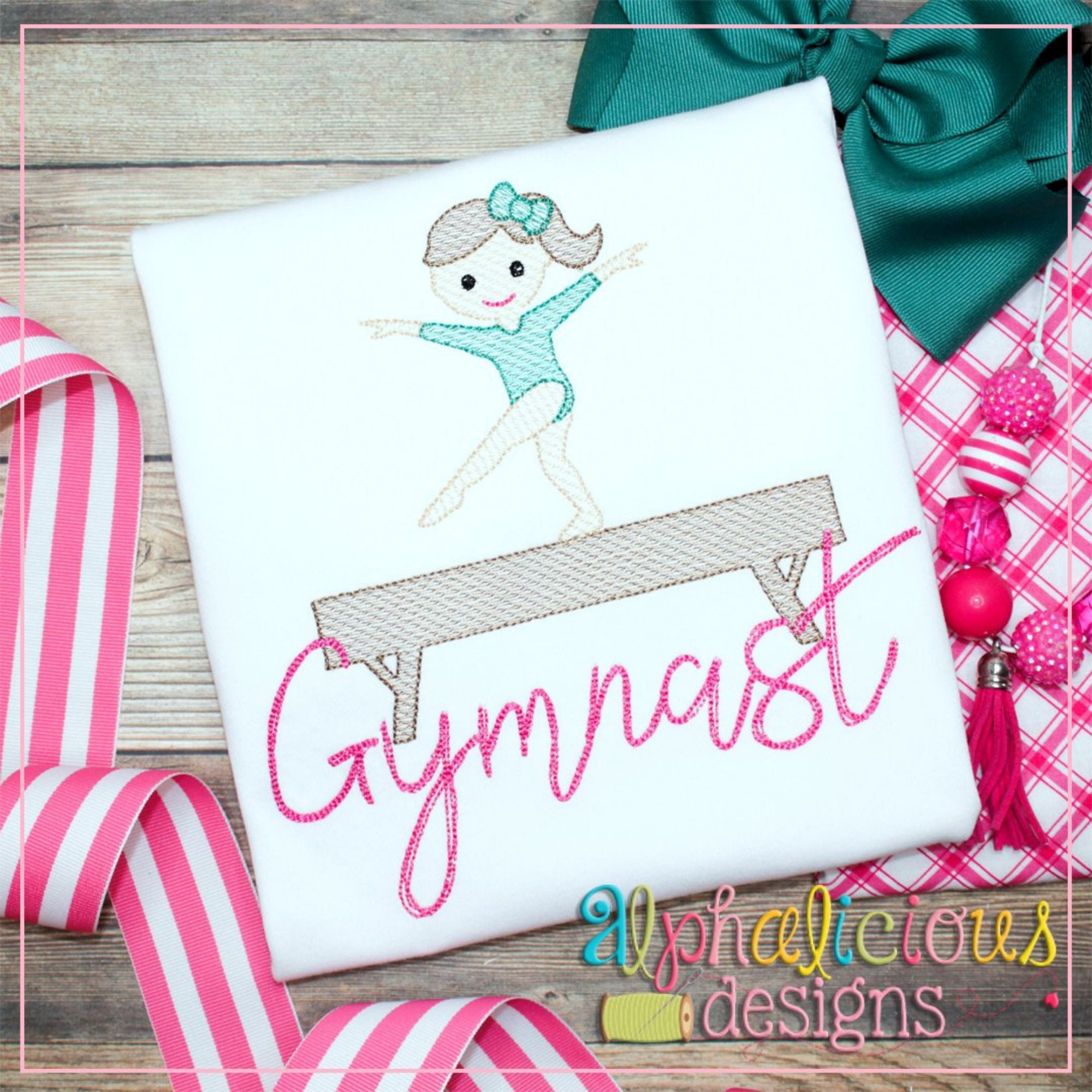 Gymnast 3 Sketch Sports Embroidery Design Digitized | Etsy
