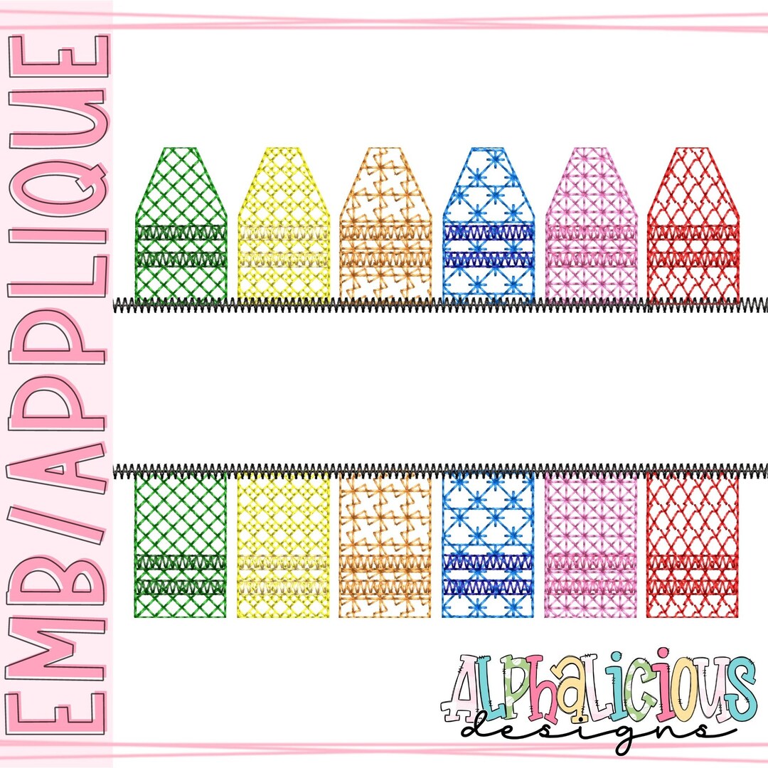 Split Crayons - Motif - Embroidery Design - Instant Download - 6 Sizes ...