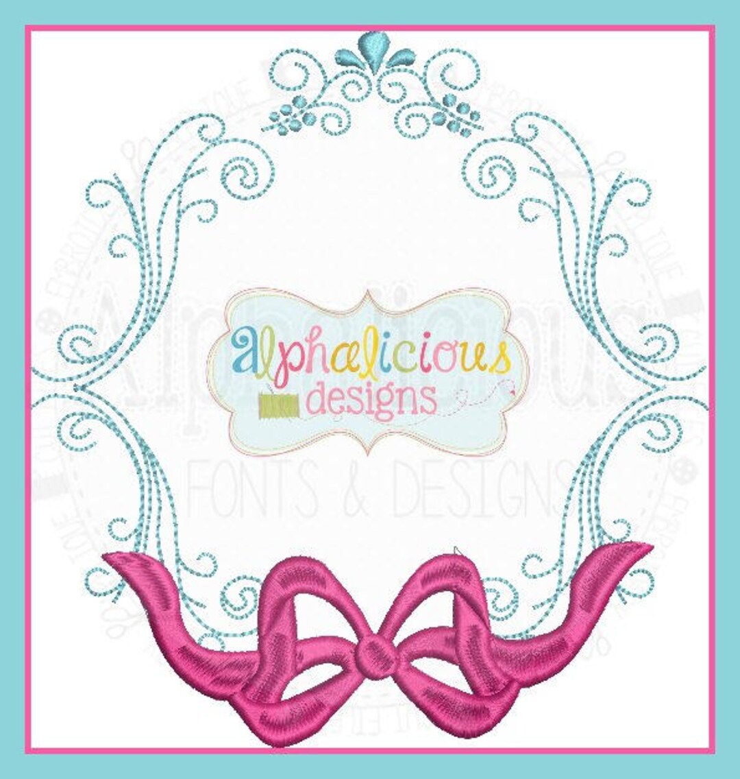 Classic Bow Triple Monogram Frame Laurel Wreath Frame Monogram Frame ...