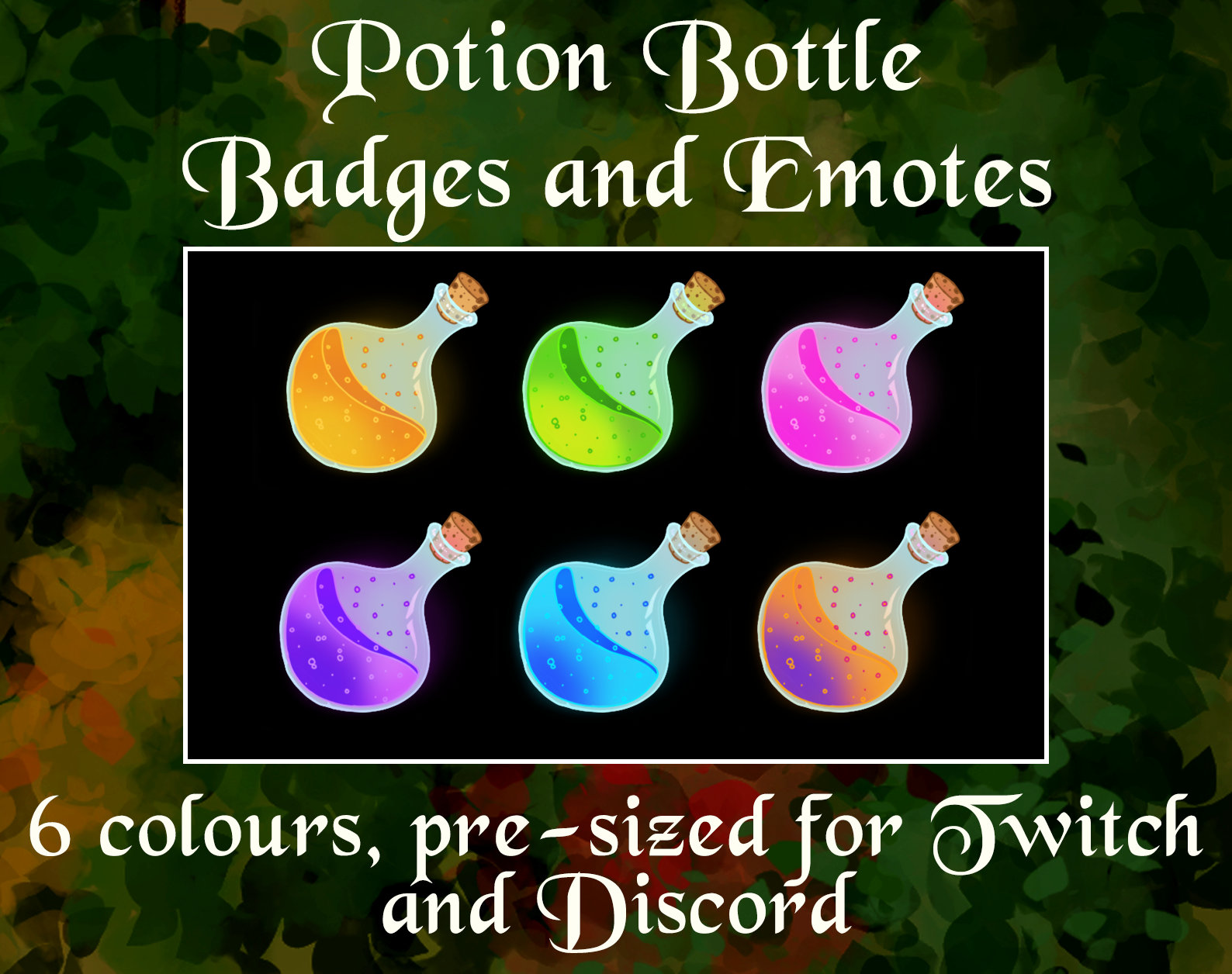 Potion Bottle Twitch Sub Badges and Emotes Discord Emojis Magical ...