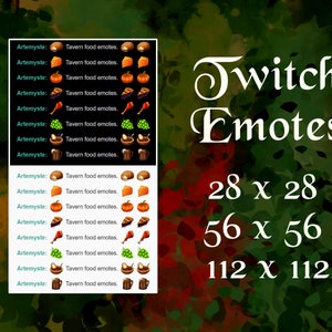 Tavern Food Twitch Sub Badges and Emotes | Discord Emojis | Medieval ...