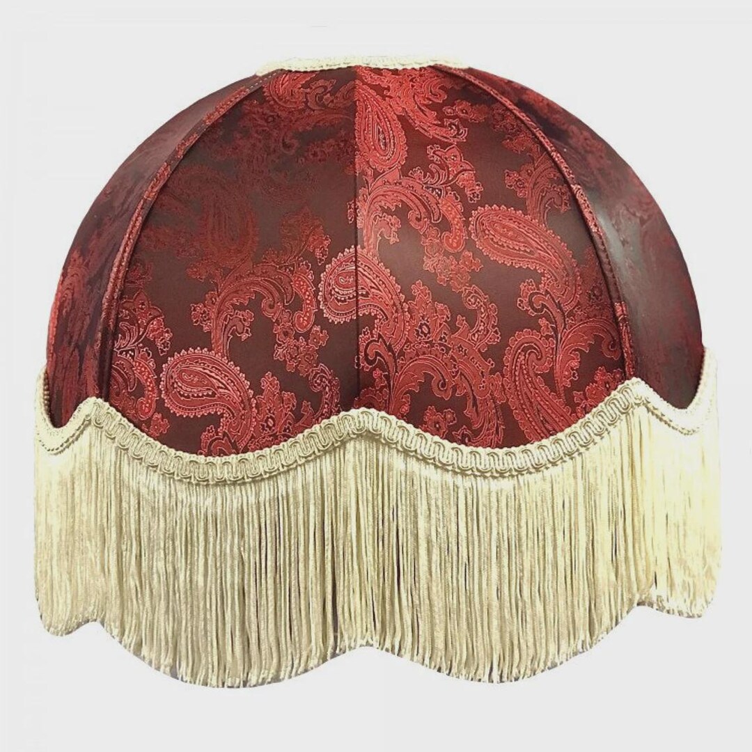 Burgundy Red Paisley Lampshades: Handmade for Hanging Ceiling Light ...