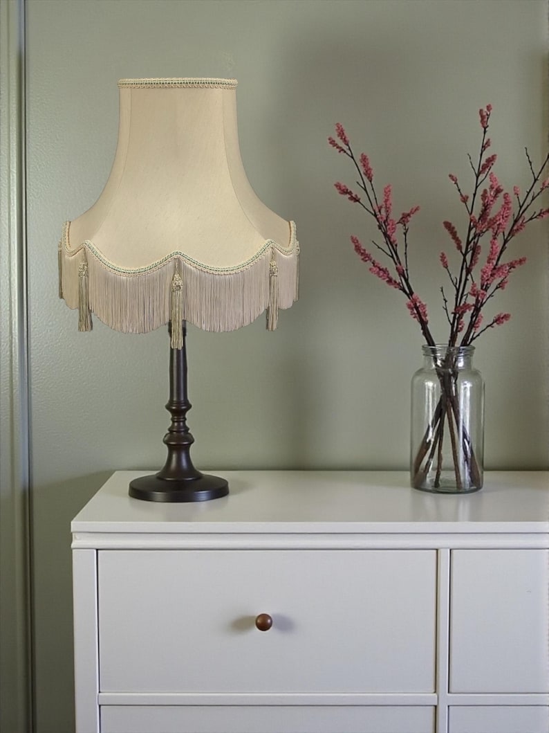 Traditional Cream Fabric Lampshade: Handmade for Table & Floor Standard ...