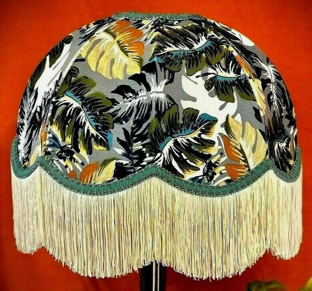 Botanical Tropical Palm Leaf Dome Lampshades: Handmade for Ceiling ...