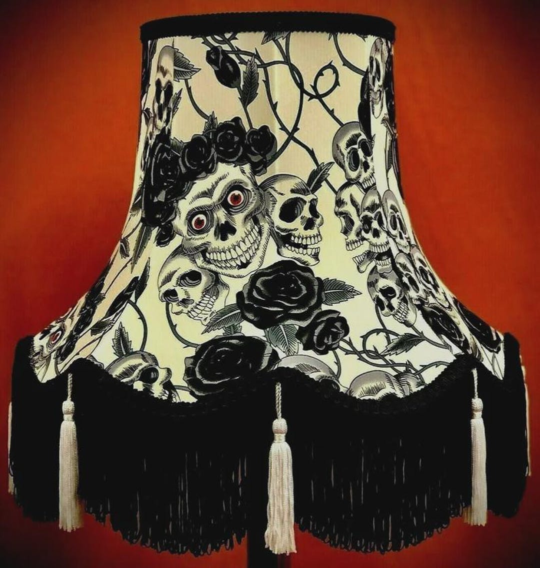 Skeleton Skulls Roses Thorns Gothic Lampshades: Handmade for Ceiling ...