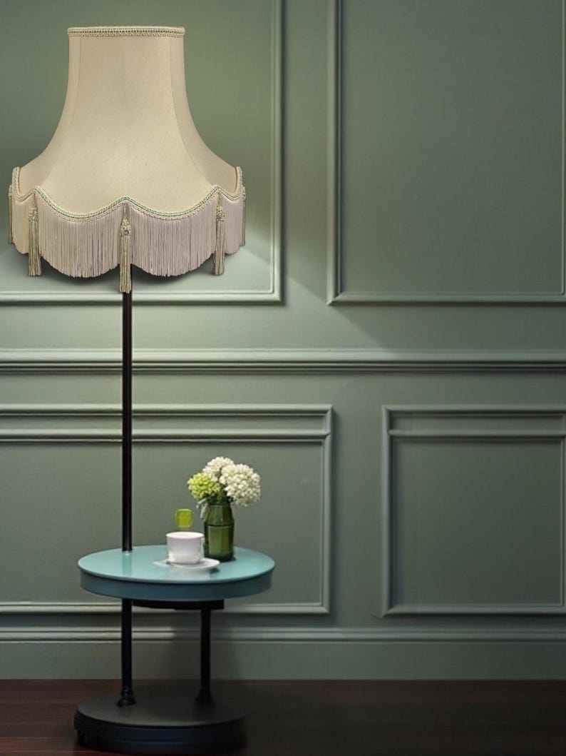 Traditional Cream Fabric Lampshade: Handmade for Table & Floor Standard ...