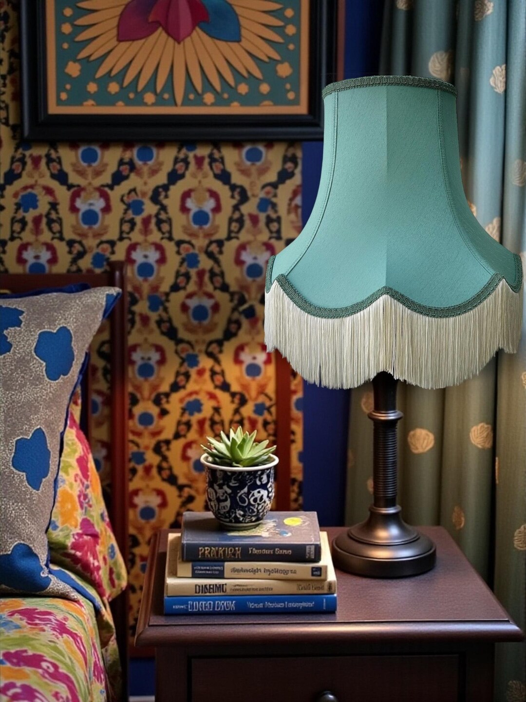 Traditional Duck Egg Blue Fabric Lampshades: Handmade for Table & Floor ...