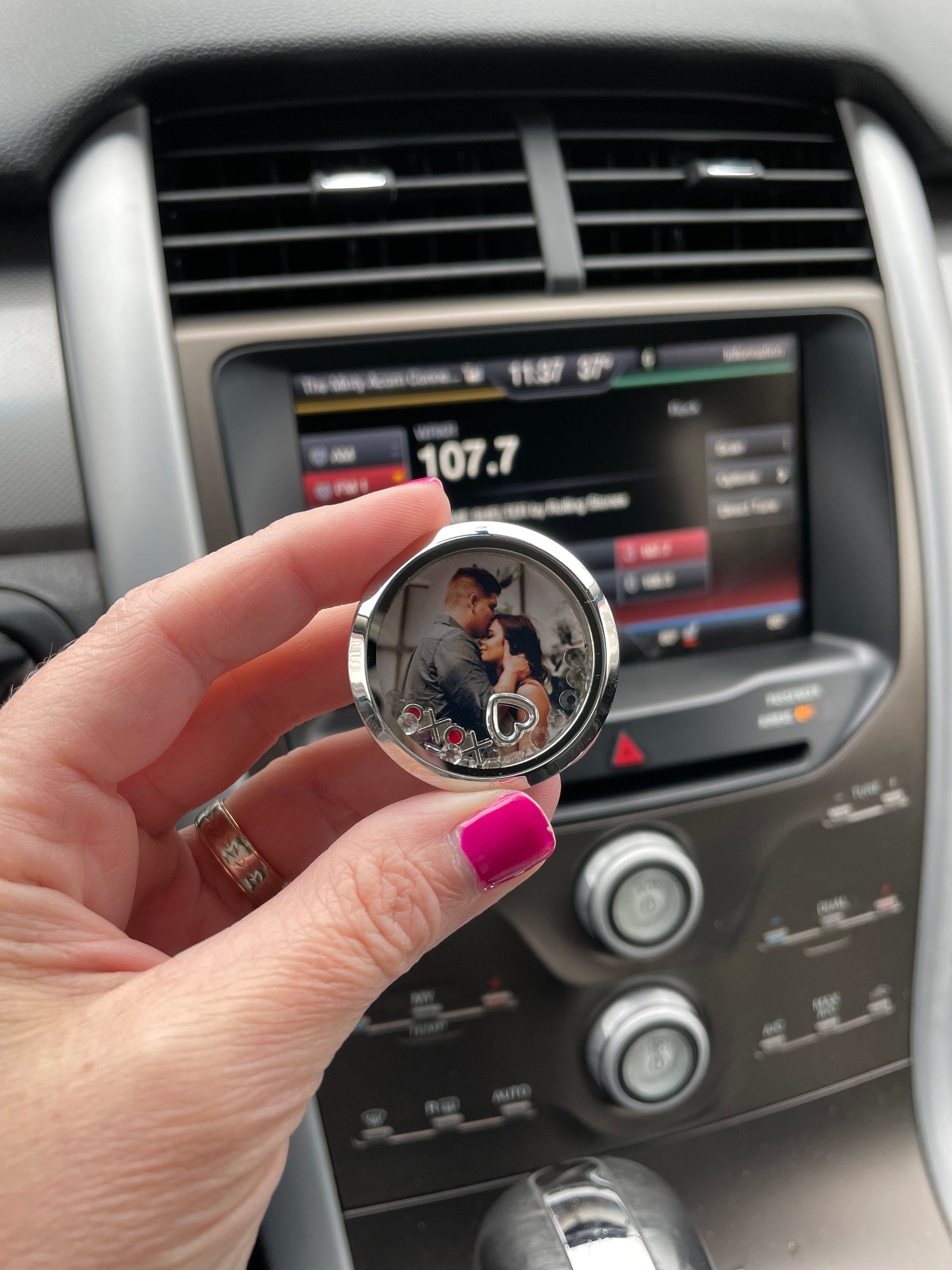 Custom Car Diffuser, Memory Locket for Your Car, Couples Photo Locket ...