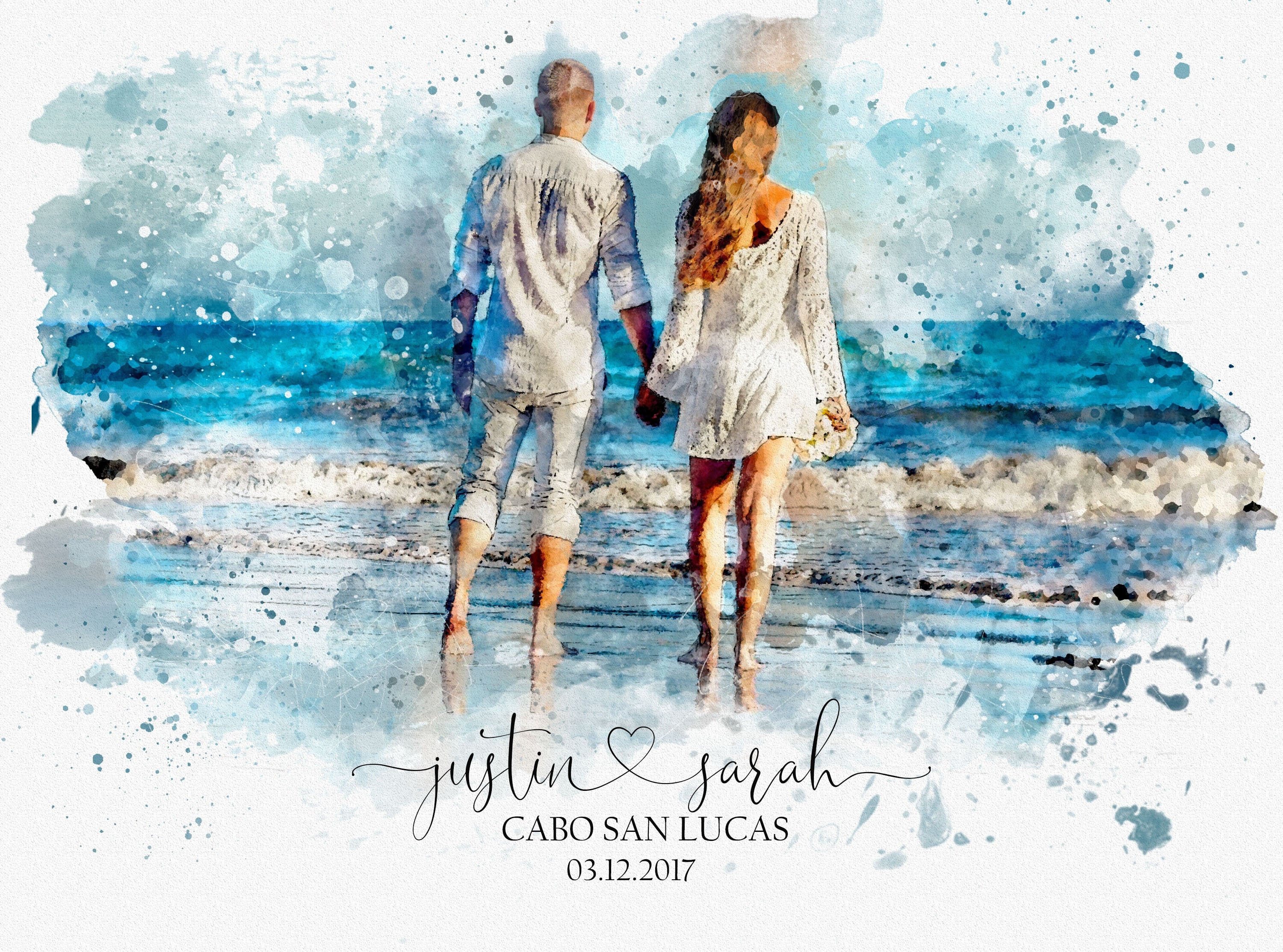 Bride and Groom Painting Custom Wedding Painting from Photo | Etsy