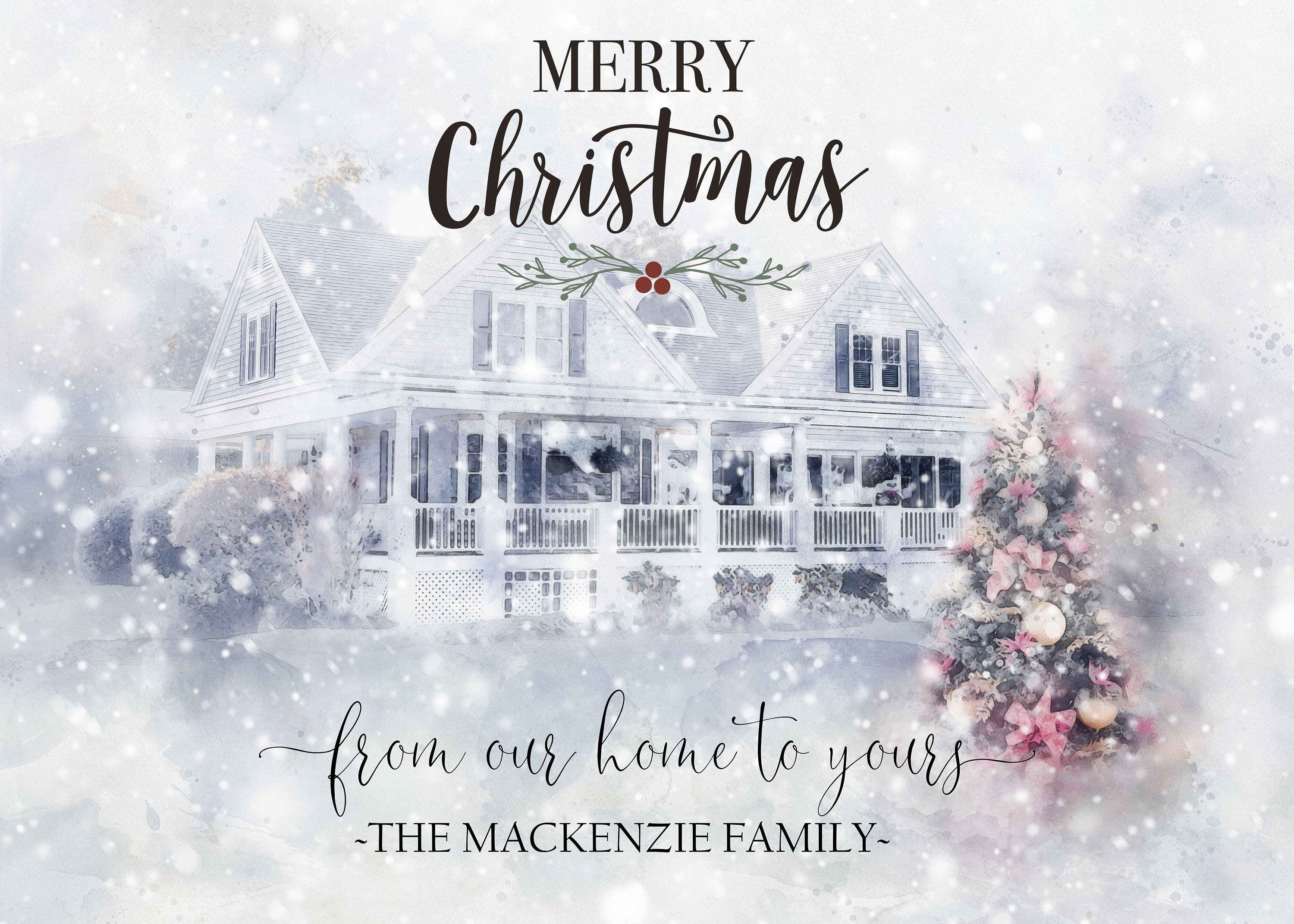 Personalized Christmas Card - Printable Christmas Card - Custom Photo ...