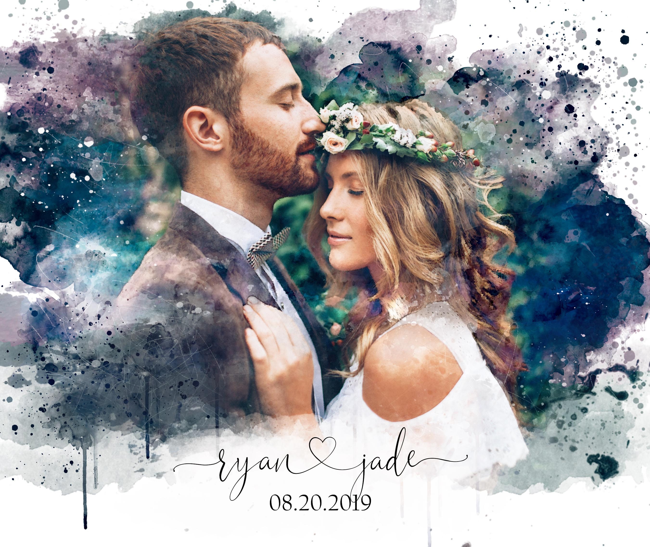 Bride and Groom Painting Custom Wedding Painting from Photo | Etsy