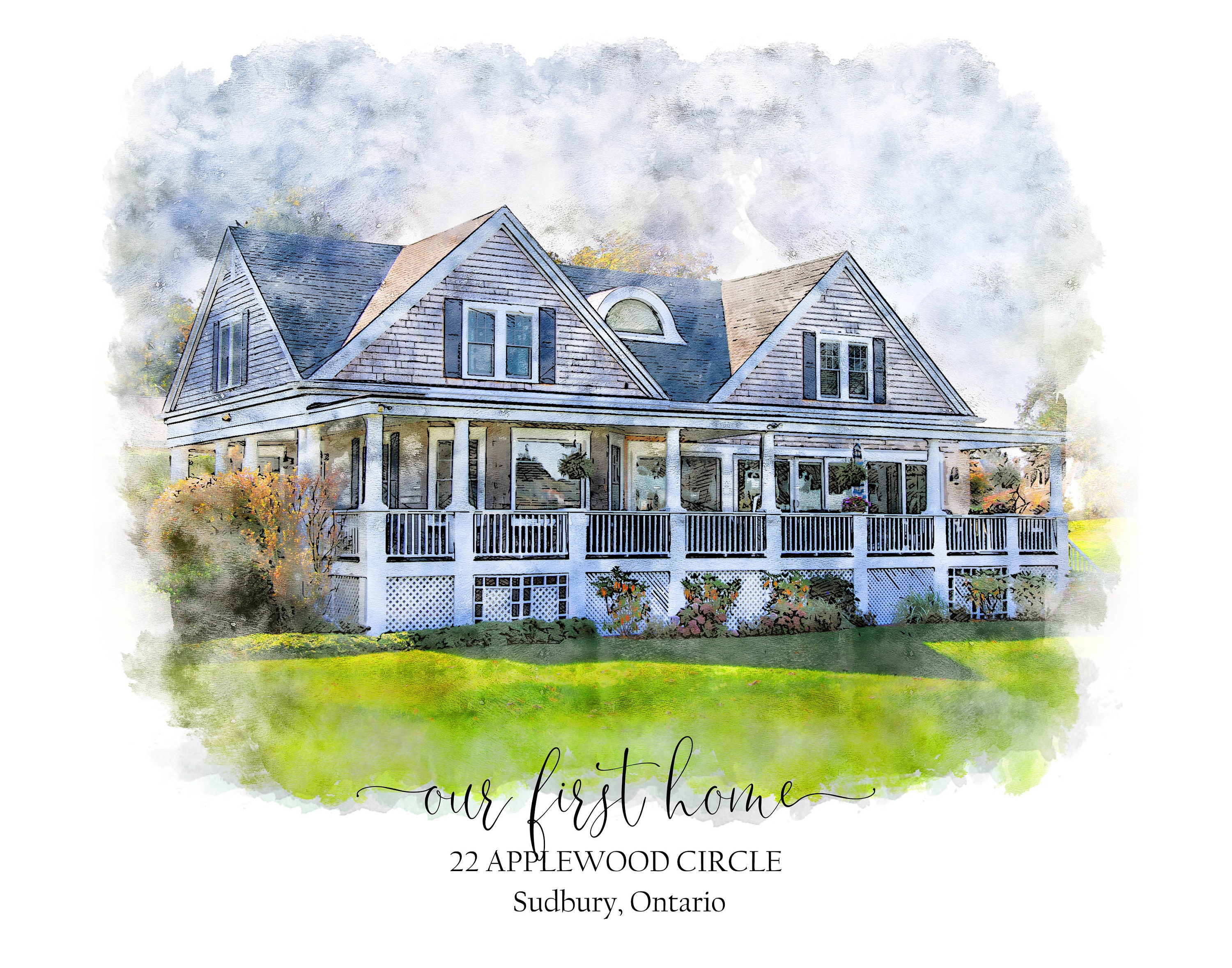 Custom Pen Sketch Illustration of Home Custom Digital House - Etsy