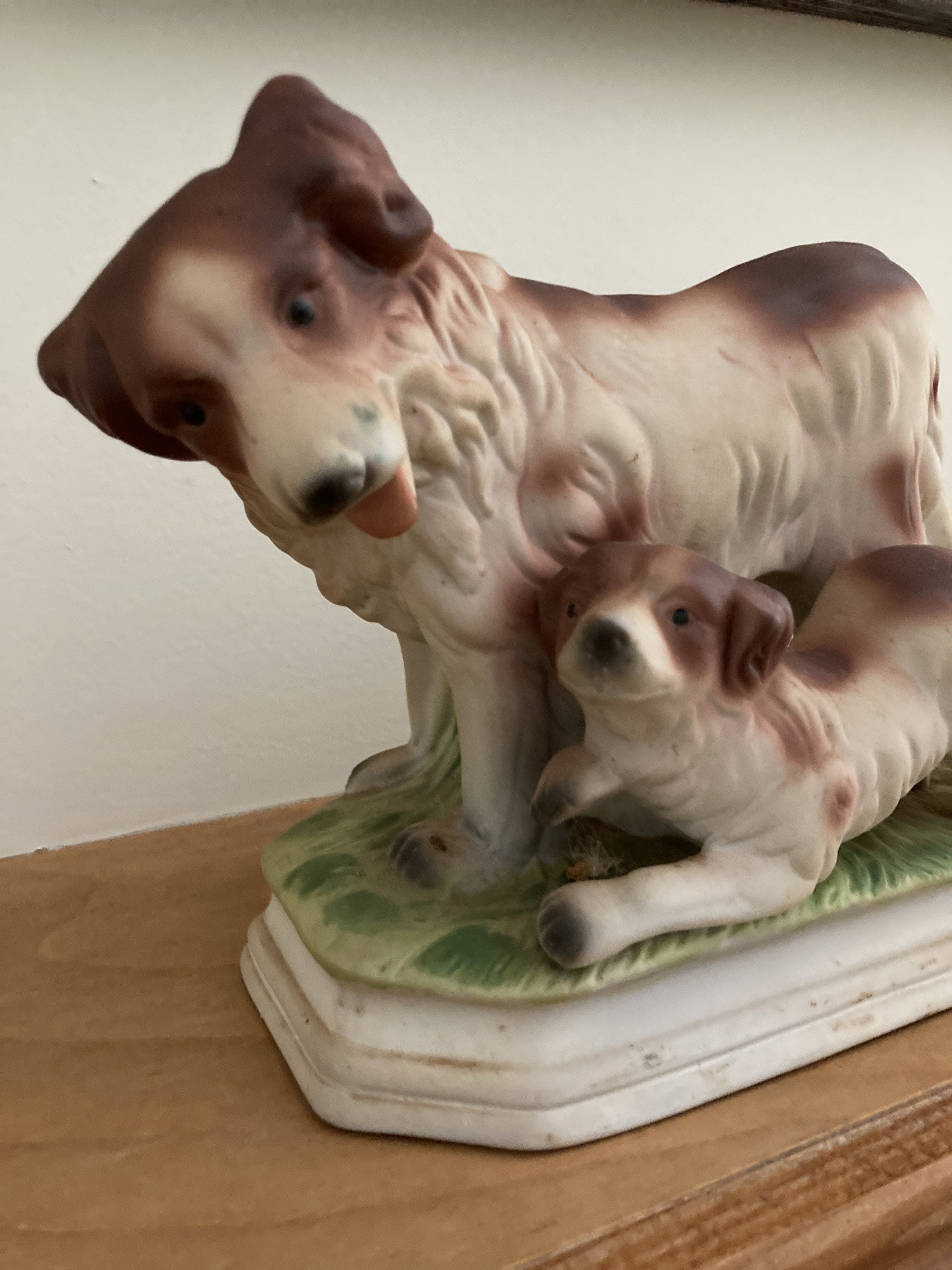 Vintage Bisque Dog With Her Pup Statue. - Etsy