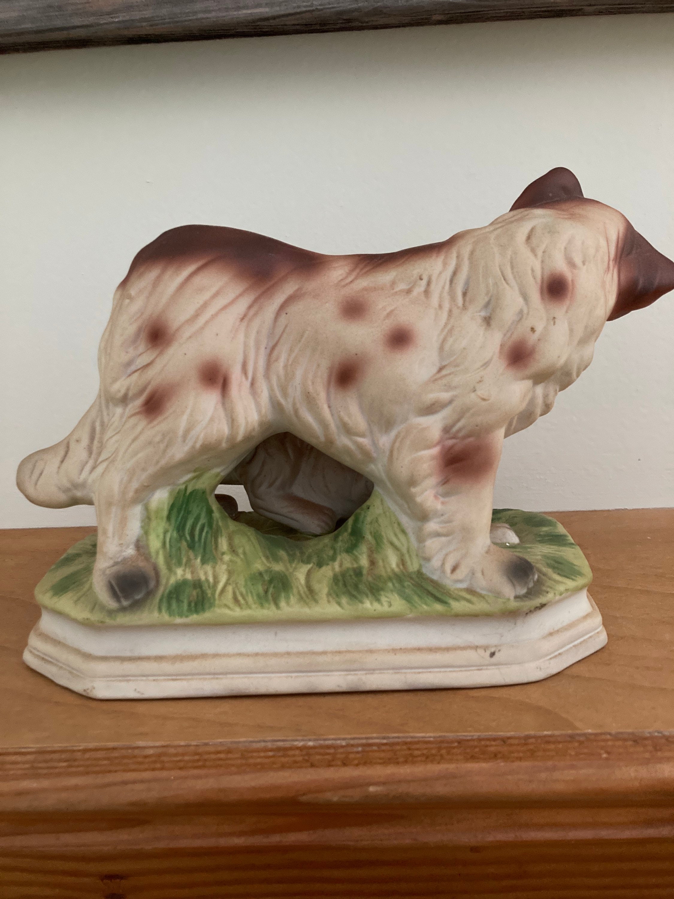 Vintage Bisque Dog With Her Pup Statue. - Etsy