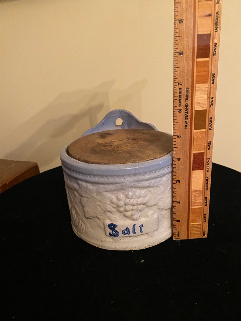 Antique Blue and White Stoneware Salt Cellar - Etsy