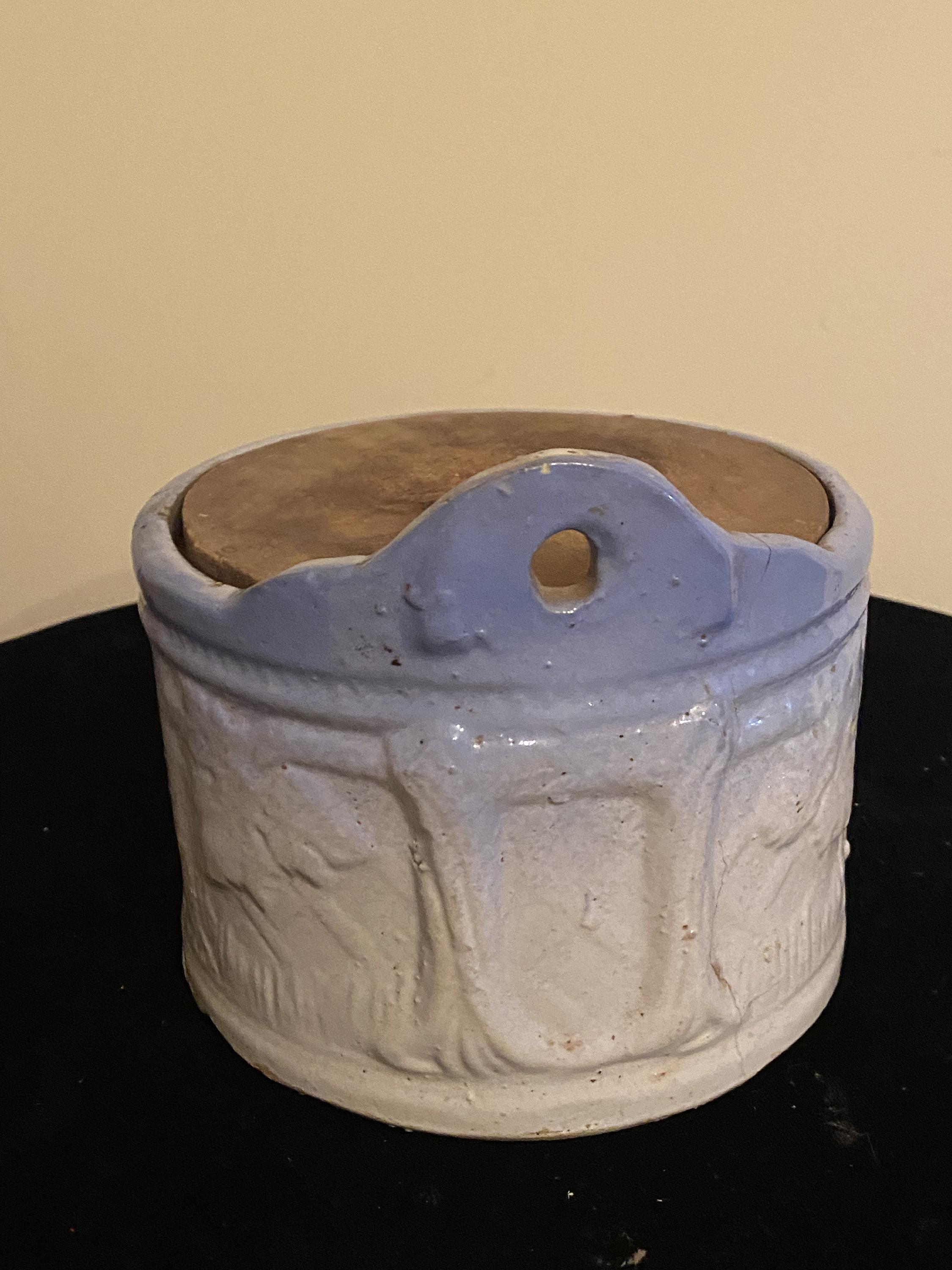 Antique Blue and White Stoneware Salt Cellar - Etsy