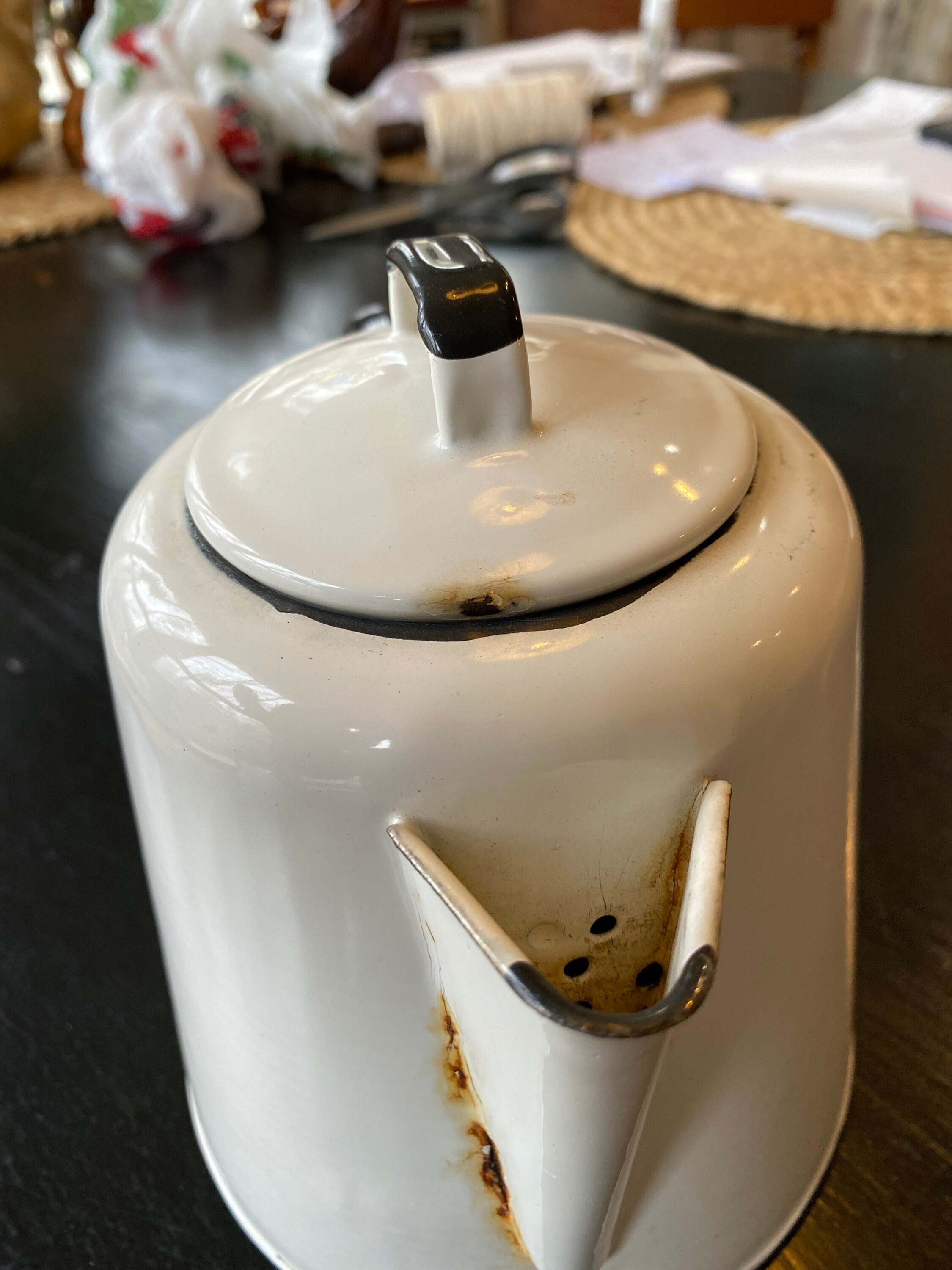 1930s Porcelain Enamel Coffee Pot - Etsy