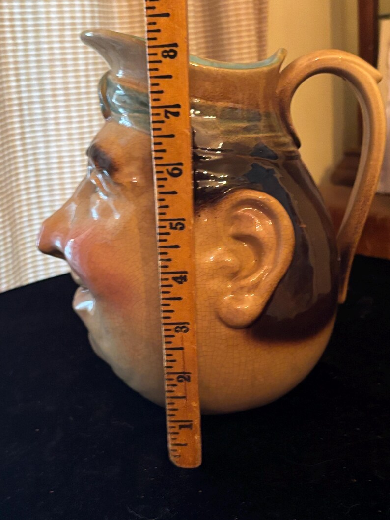 Antique Sarreguemines Toby Face Majolica Pitcher - Etsy