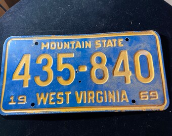1969 License Plate - Etsy